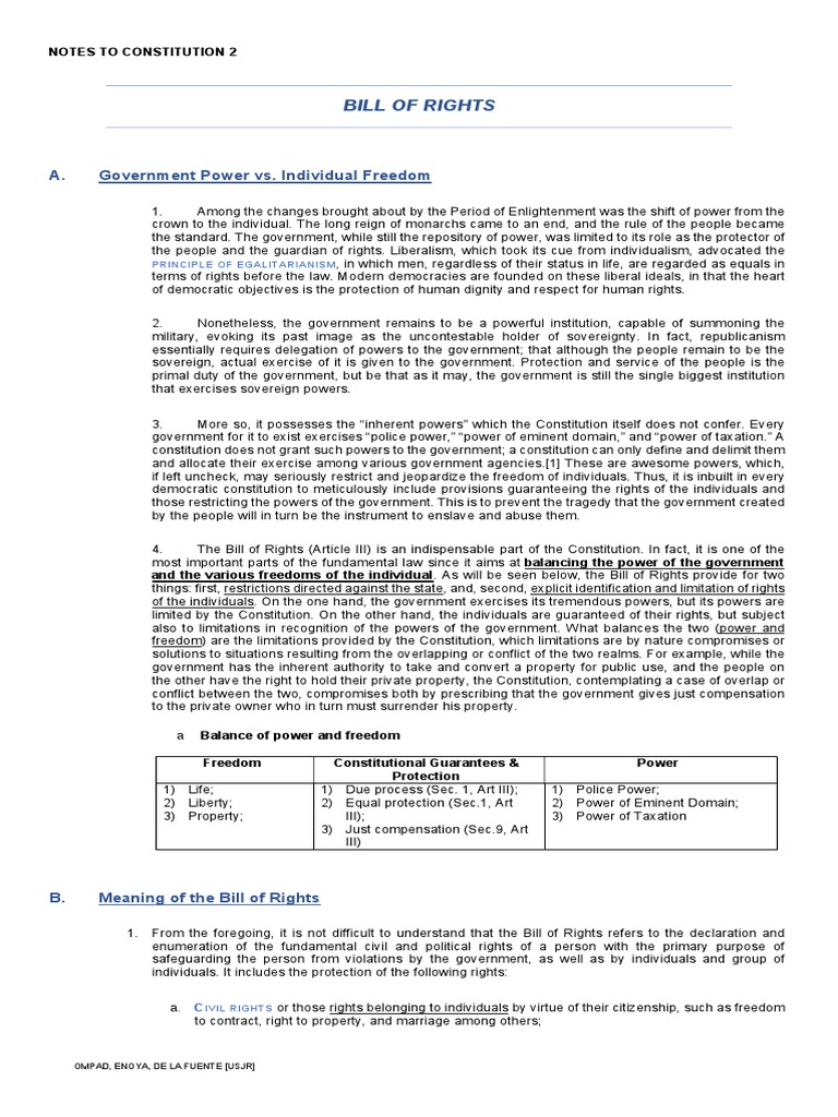 Constitution 2 Notes | PDF | Police Power (United States Constitutional ...