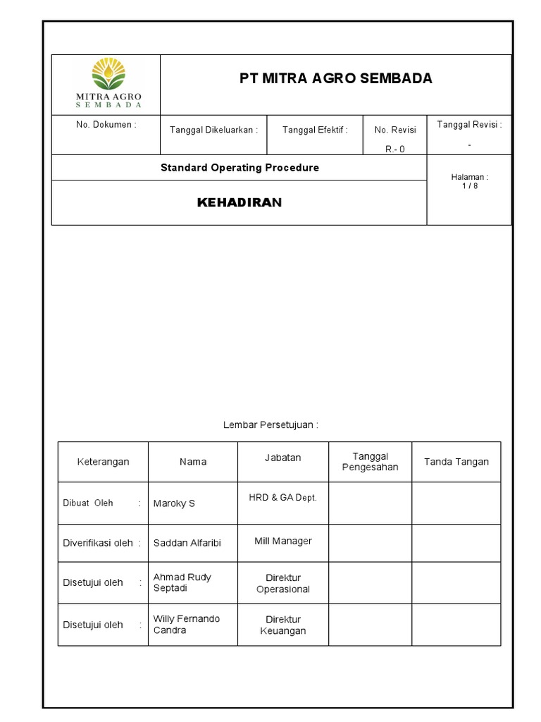 SOP-Prosedur Absensi | PDF