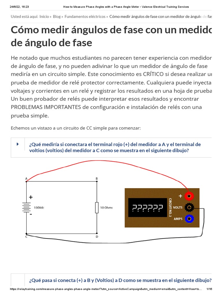 How To Measure Phase Angles With A Phase Angle Meter | PDF | Relé ...
