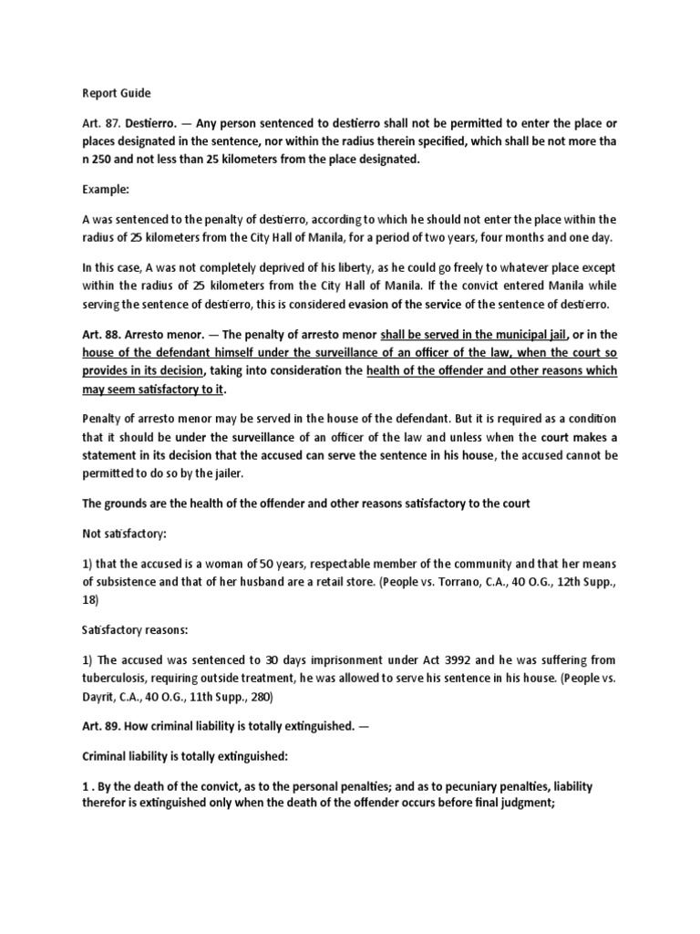 Report Guide - Criminal Law | PDF | Pardon | Crime & Violence