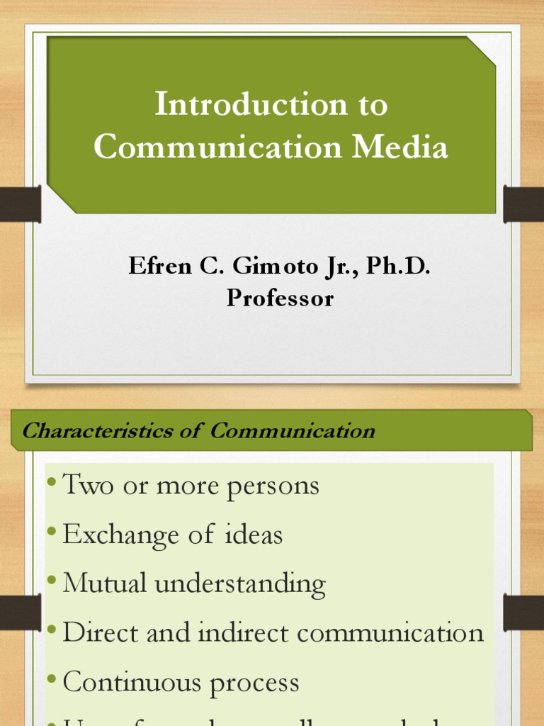 Intro To Comm Media | Download Free PDF | Communication | Nonverbal Communication