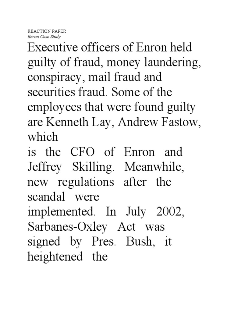 Enron Case Study | PDF | Enron | Audit