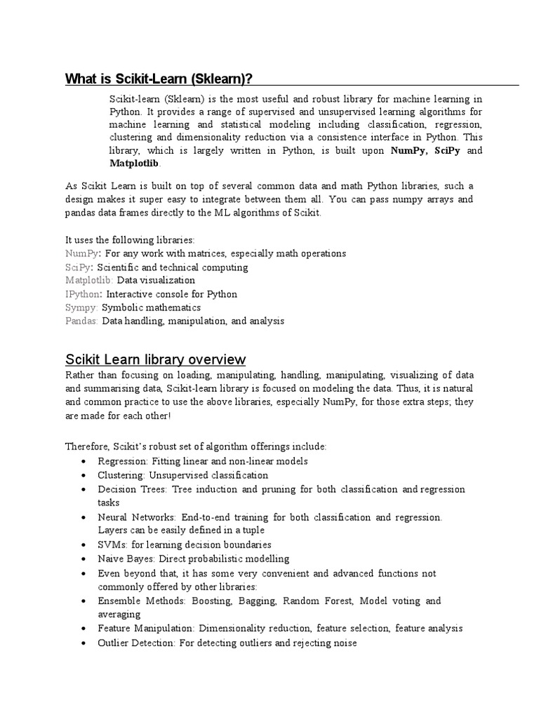 Scikit Notes Ml Pdf Machine Learning Statistical Classification 7441