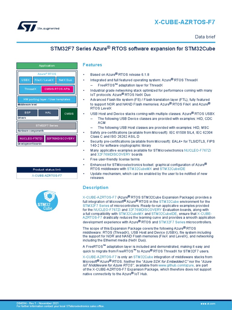 X Cube Azrtos f7 | PDF | Systems Engineering | System Software