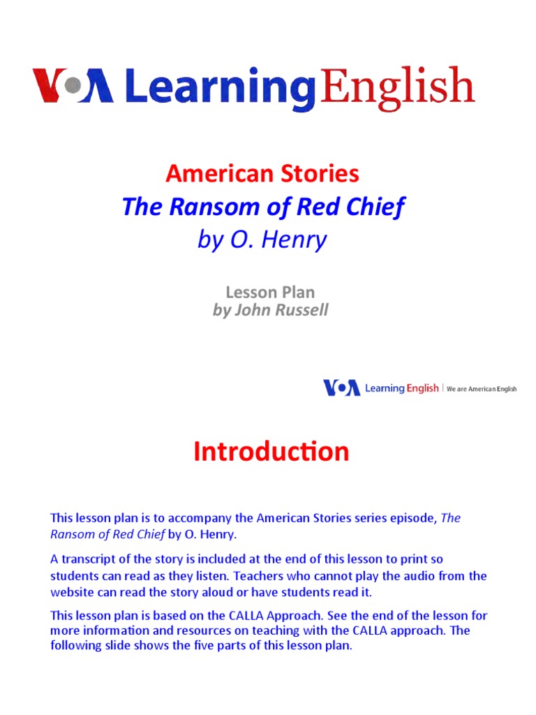 American Stories: The Ransom of Red Chief | PDF | English As A Second ...