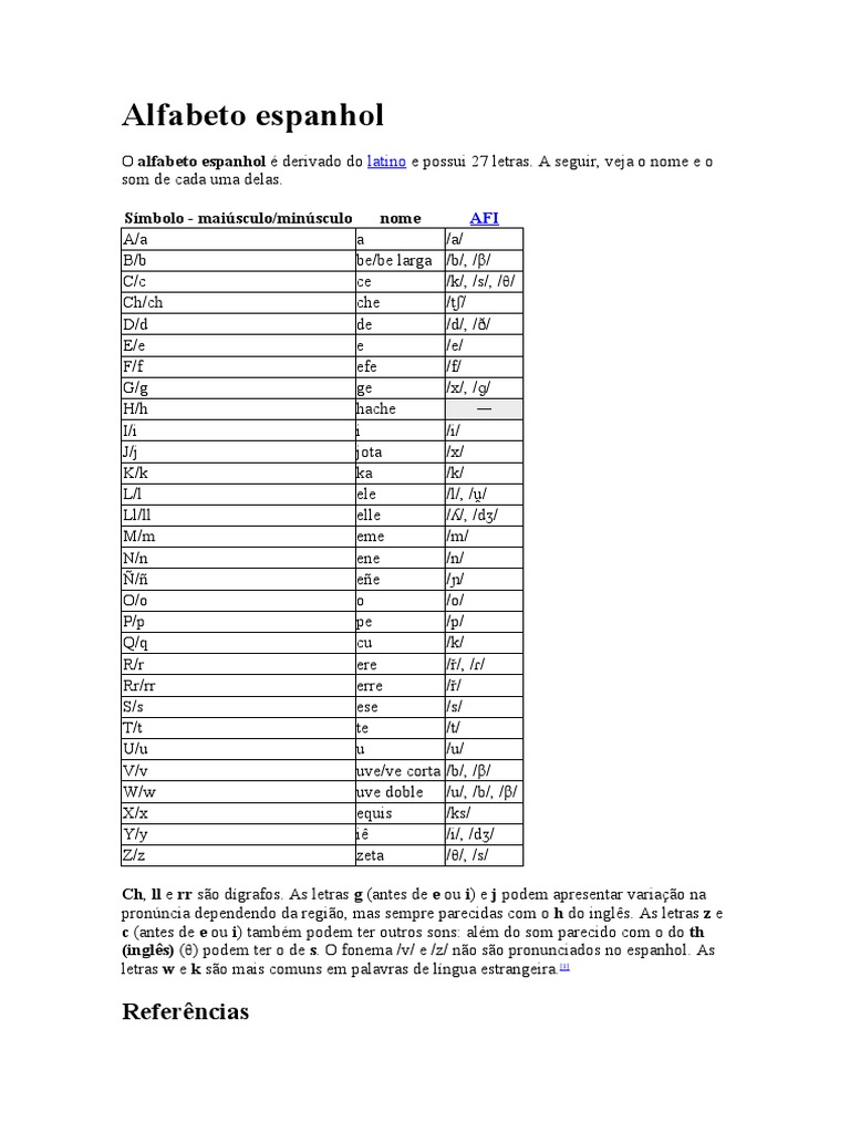 Alfabeto Espanhol | PDF