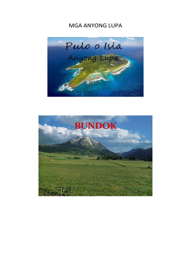 Mga Anyong Lupa at Tubig | PDF