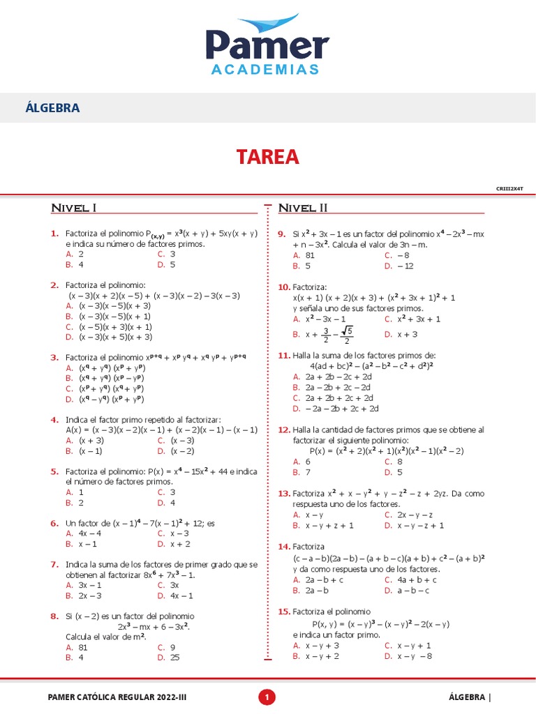 Tarea 4 Algebra | PDF | Álgebra | Matemáticas