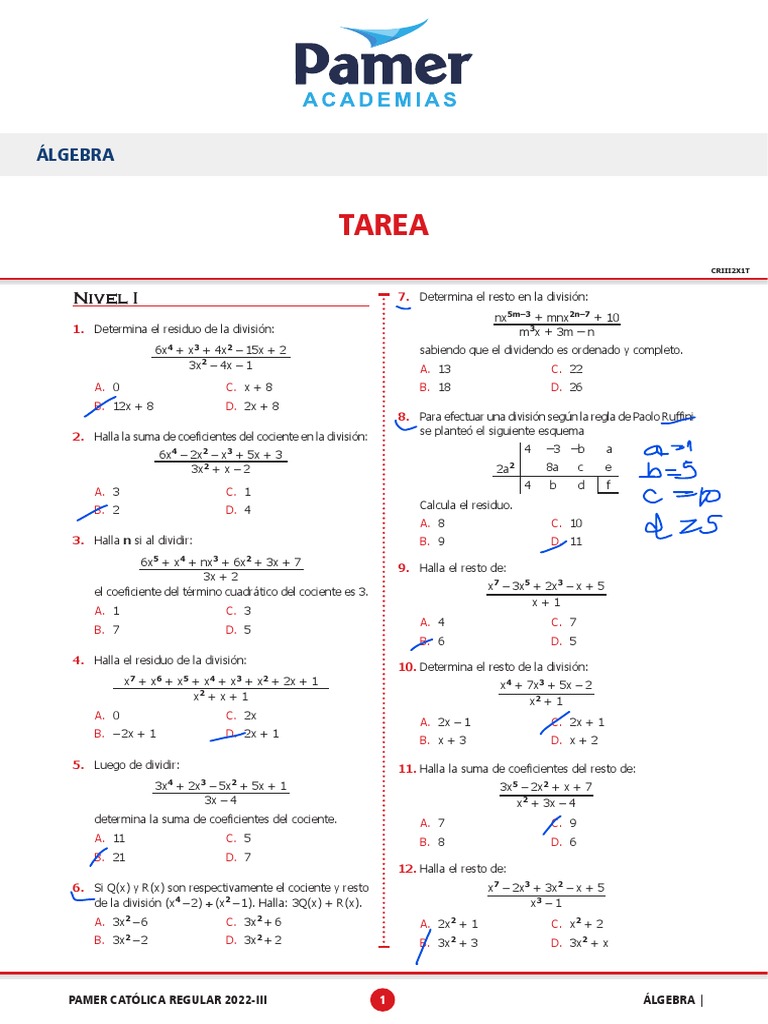 Tarea 1 2 Algebra | PDF | Matemáticas | Álgebra abstracta