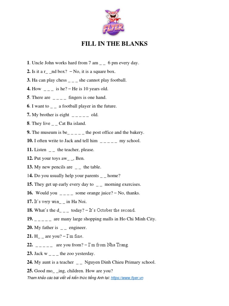 Solutions to Common Grammar and Vocabulary Fill-in-the-Blank Exercises ...