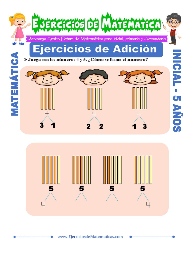 Sumas para niños de 5 años | PDF