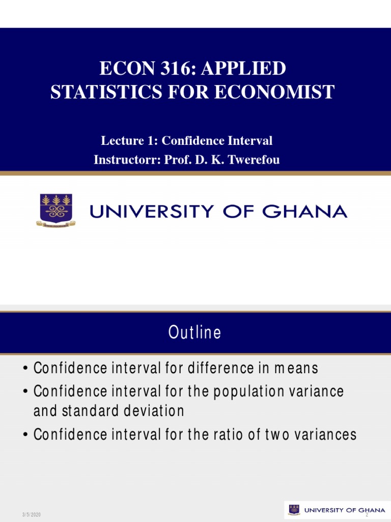 Lecture 1 CONFIDENCE INTERVAL | PDF | Chi Squared Distribution ...
