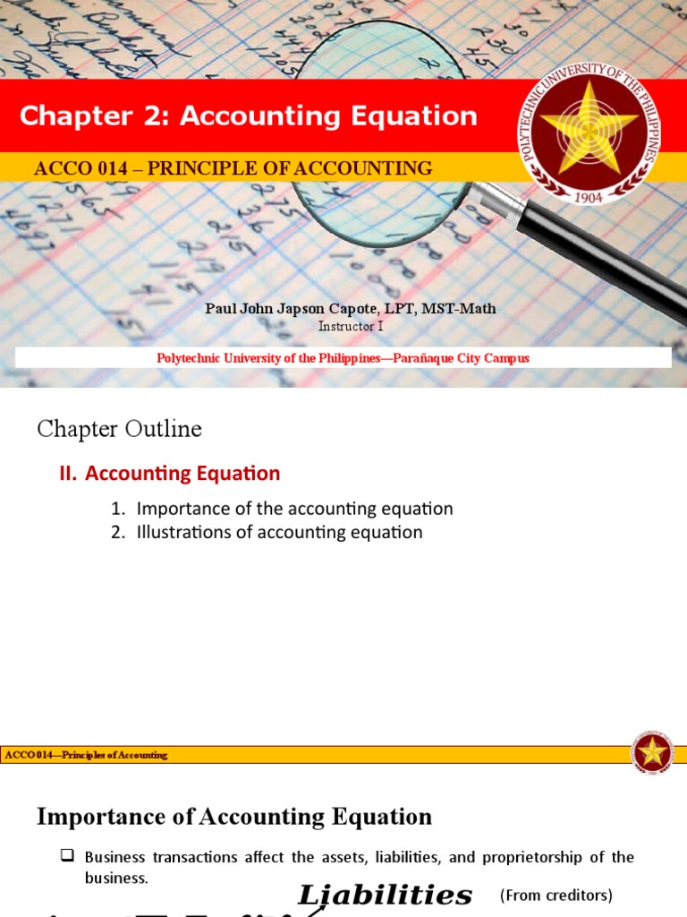 Chapter 2 Accounting Equation | PDF | Promissory Note | Liability ...