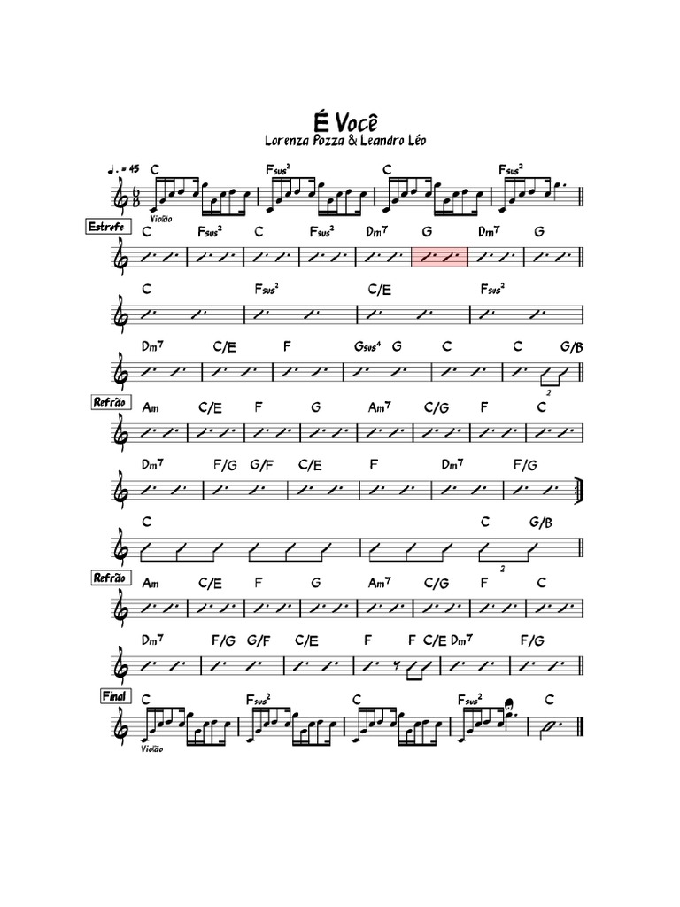 Partituras - É Você | PDF