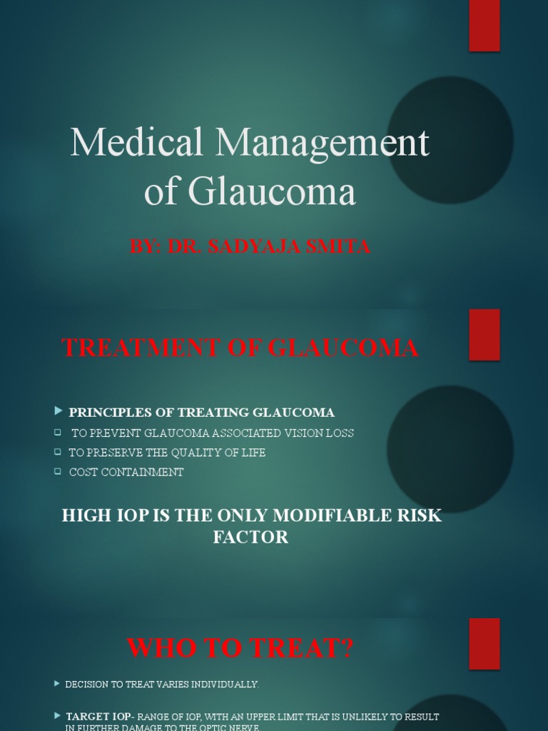 Medical Management of Glaucoma | PDF | Glaucoma | Causes Of Death