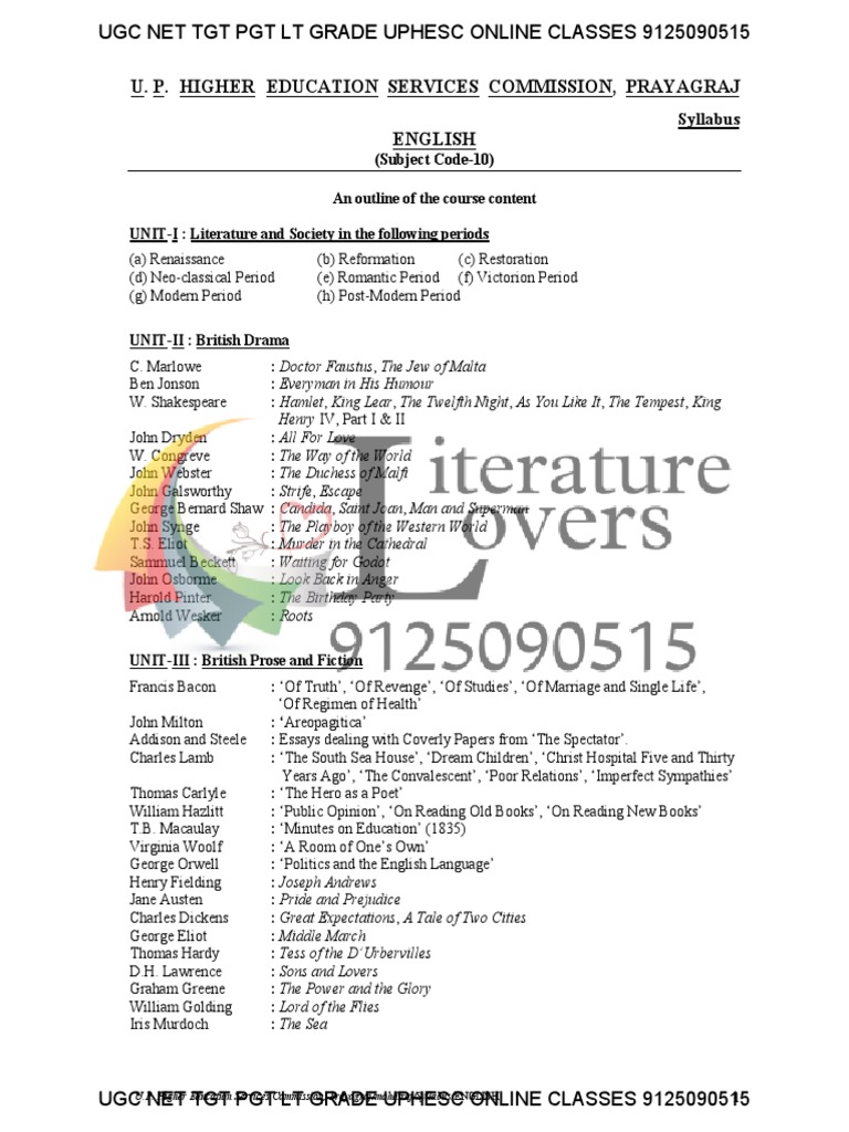 Uphesc English Syllabus | PDF