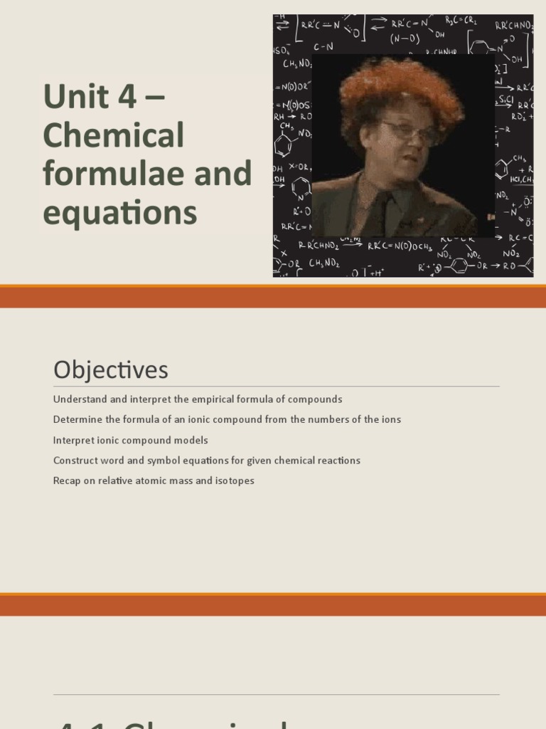 Unit 4 - Chemical Formulae and Equations | PDF | Chemical Compounds | Ion