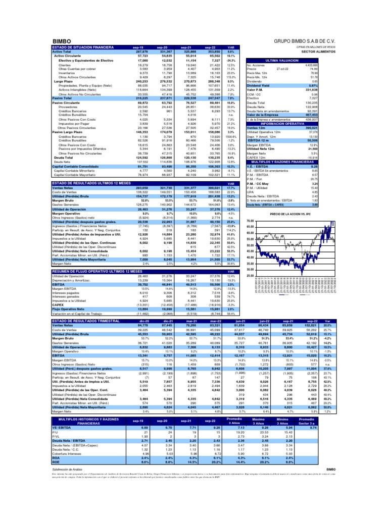 BIMBO | PDF | Estado de resultados | Mercado (economía)