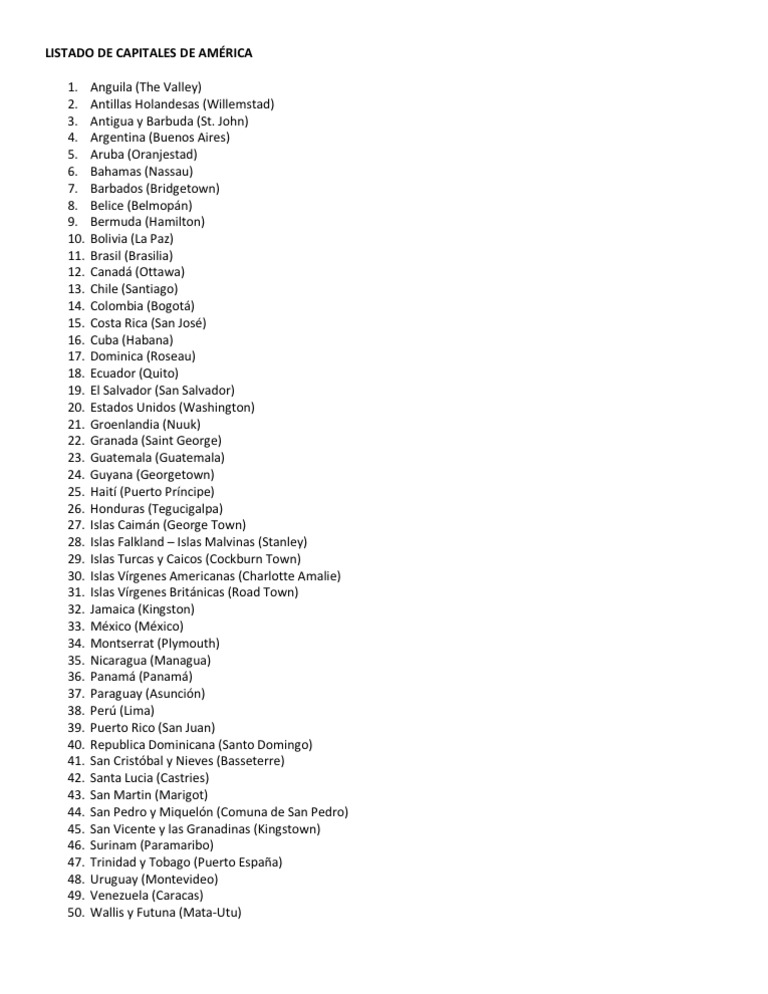 Lista De Estados Y Capitales De Los Estados Unidos En Orden Alfabético