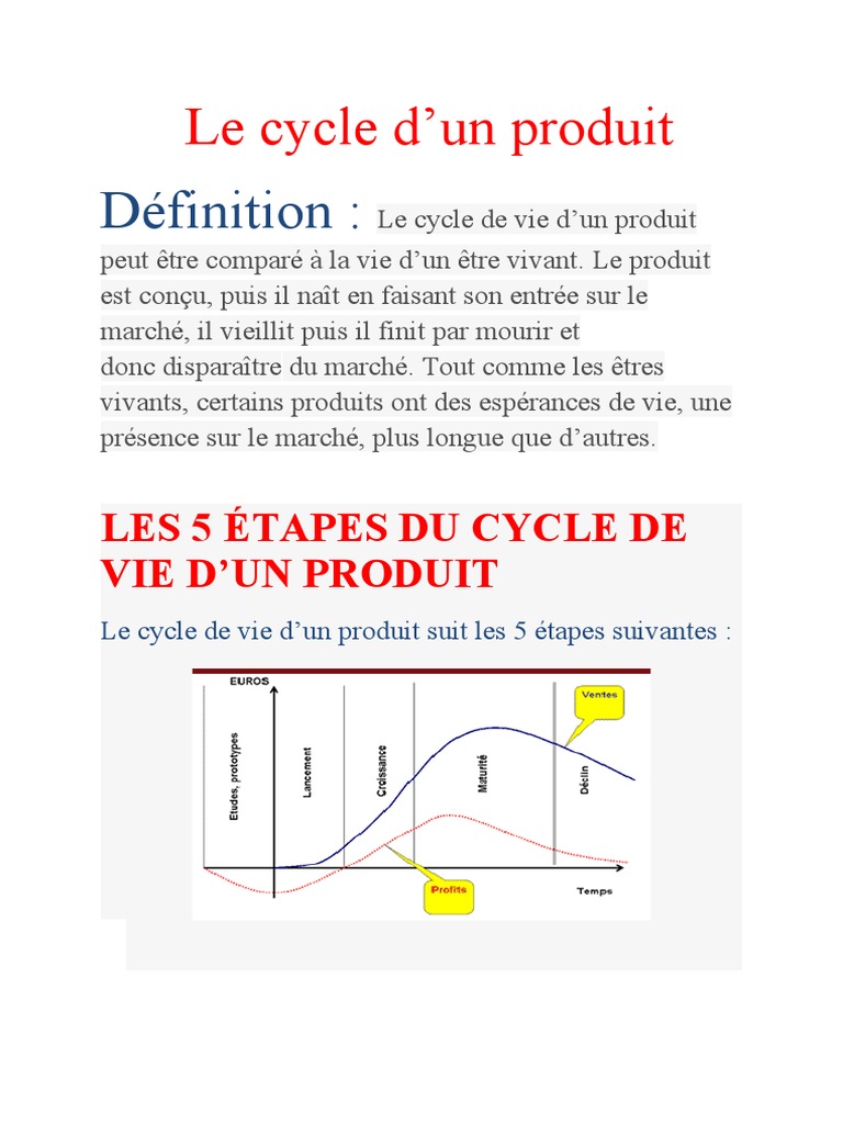 Cycle de vie d'un produit expliqué | PDF