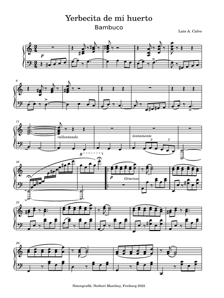Bambuco Sheet Music | PDF | Musical Notation | Performing Arts