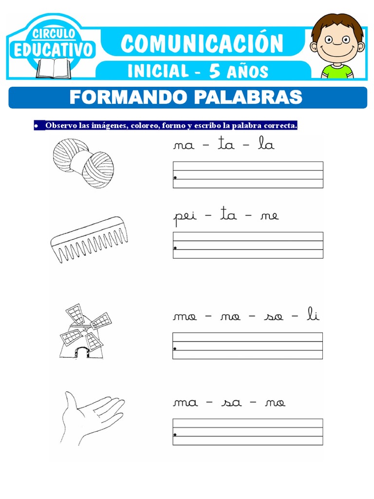 Formando Palabras para Ninos de Cinco Anos | PDF