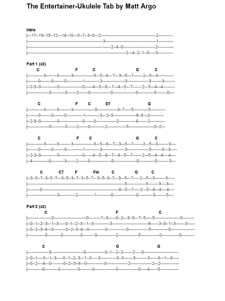 The Entertainer Tab | PDF