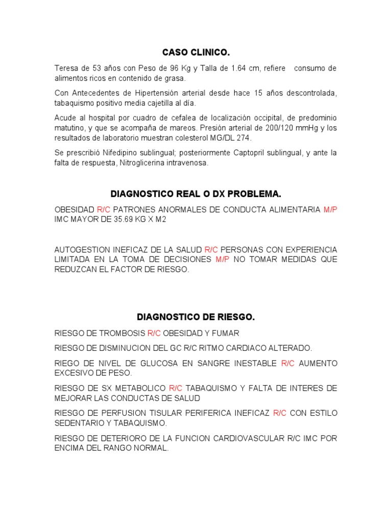 Ejemplos de Tipos de Diagnosticos de Enfermeria | PDF