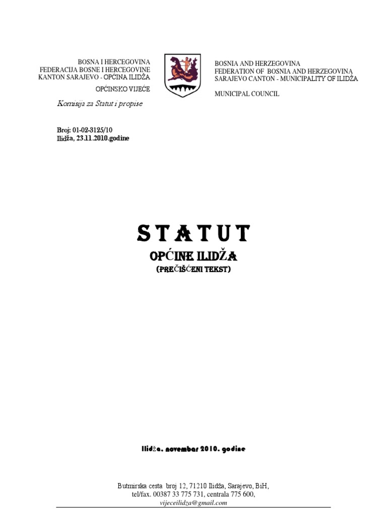 Statut Opcine Ilidza-1-24 | PDF
