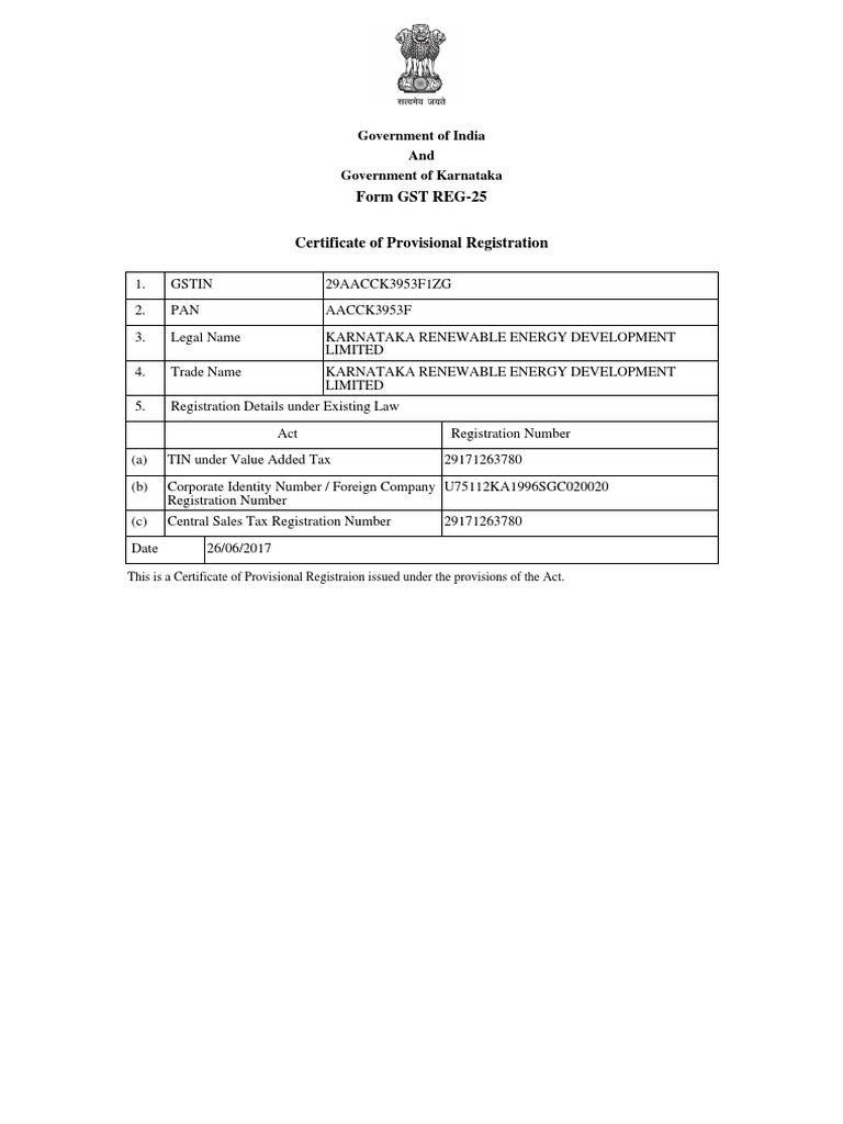 GST Reg-25 | PDF