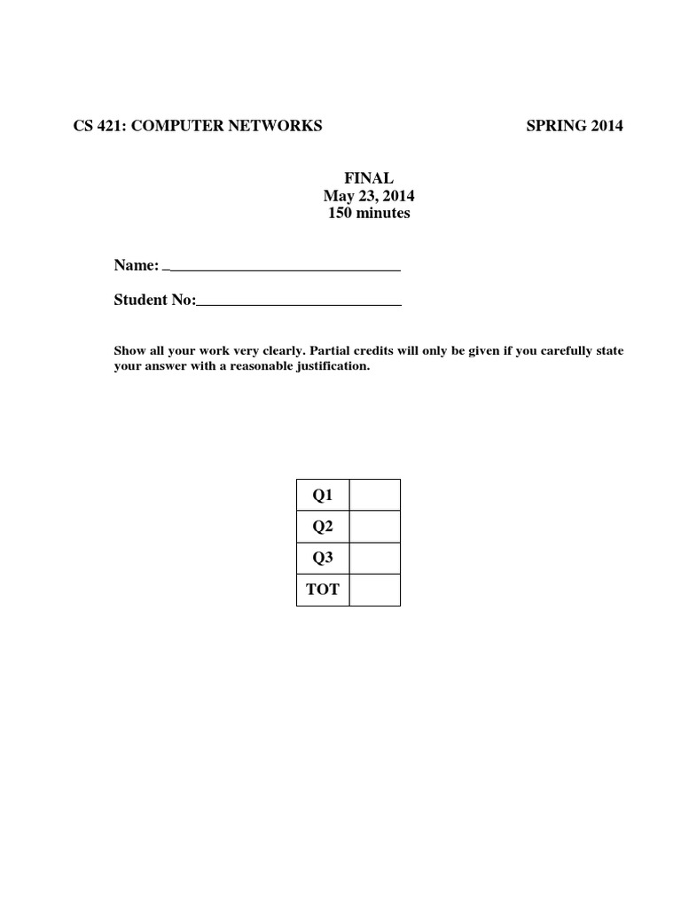 Final Spring2014 Pdf Internet Protocols Routing 