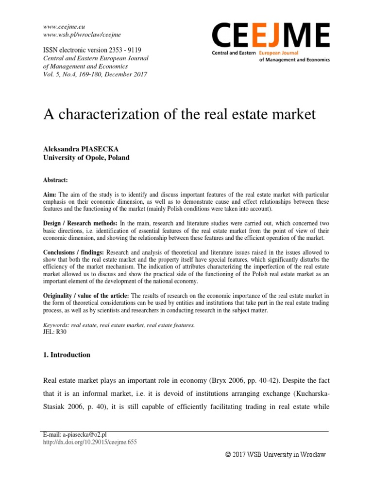 D13 A Characterization of The Real Estate Market | PDF | Market ...