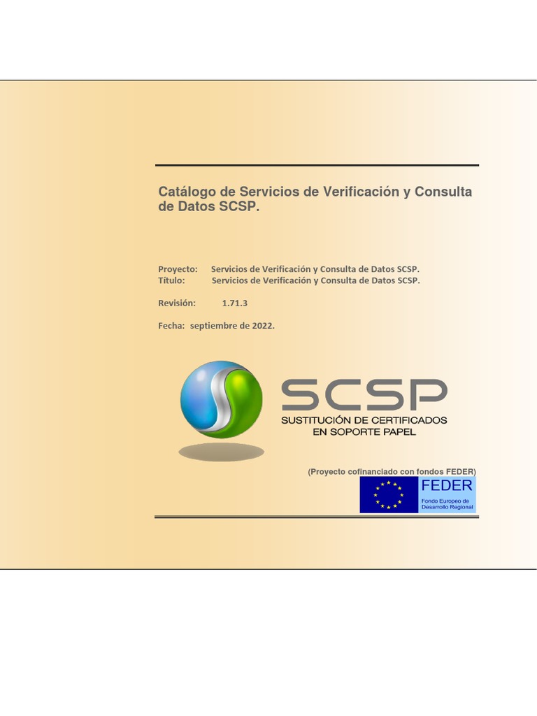 Catalogo Servicios de Verificacion y Consulta de Datos SCSP | Descargar gratis PDF | Gobierno de ...