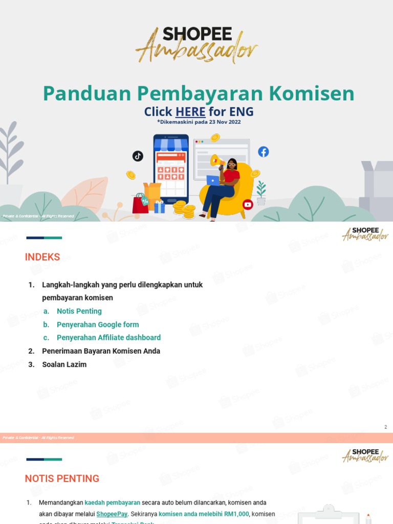 (EXTERNAL) Shopee Ambassador - Commission Payout Guide | PDF