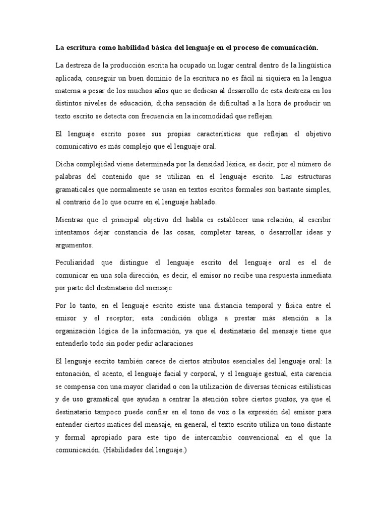 Trabajo de Habilidades Comunicacionales. | PDF | Ensayos | Comunicación Trabajo de Habilidades Comunicacionales. | PDF | Ensayos | Comunicación