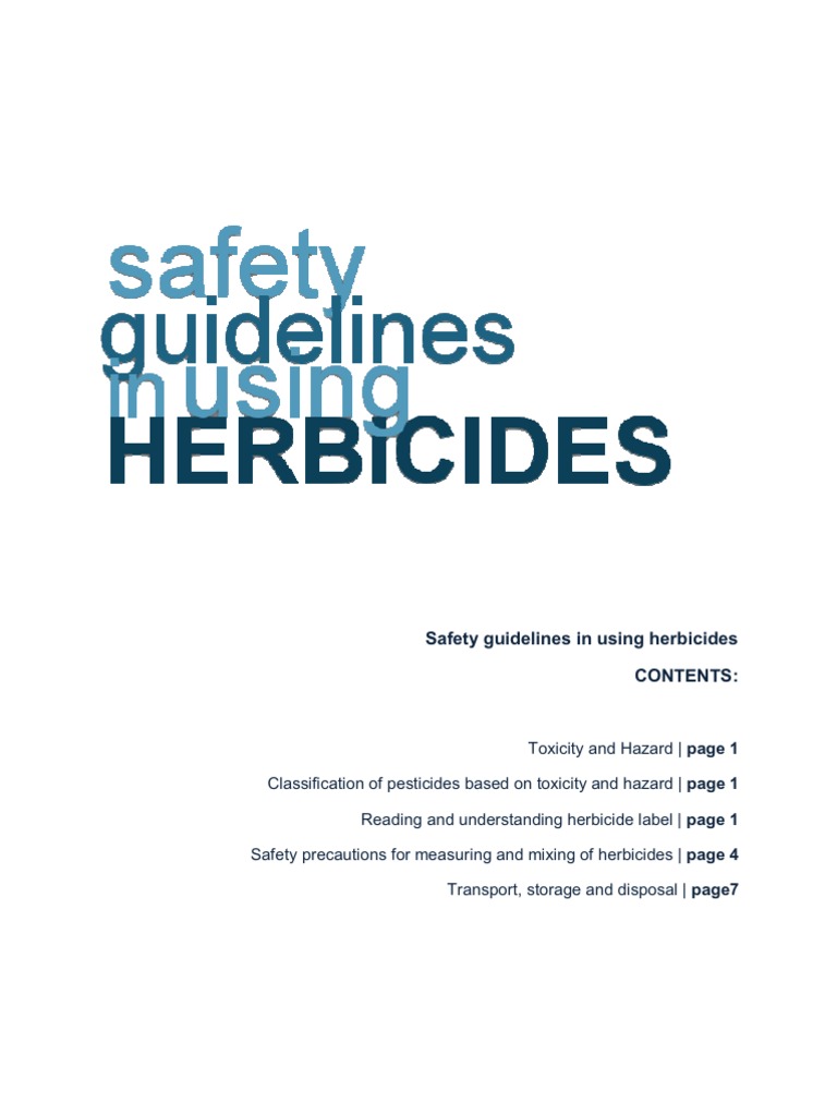 Safety Guidelines in Using Herbicides | PDF | Toxicity | Herbicide