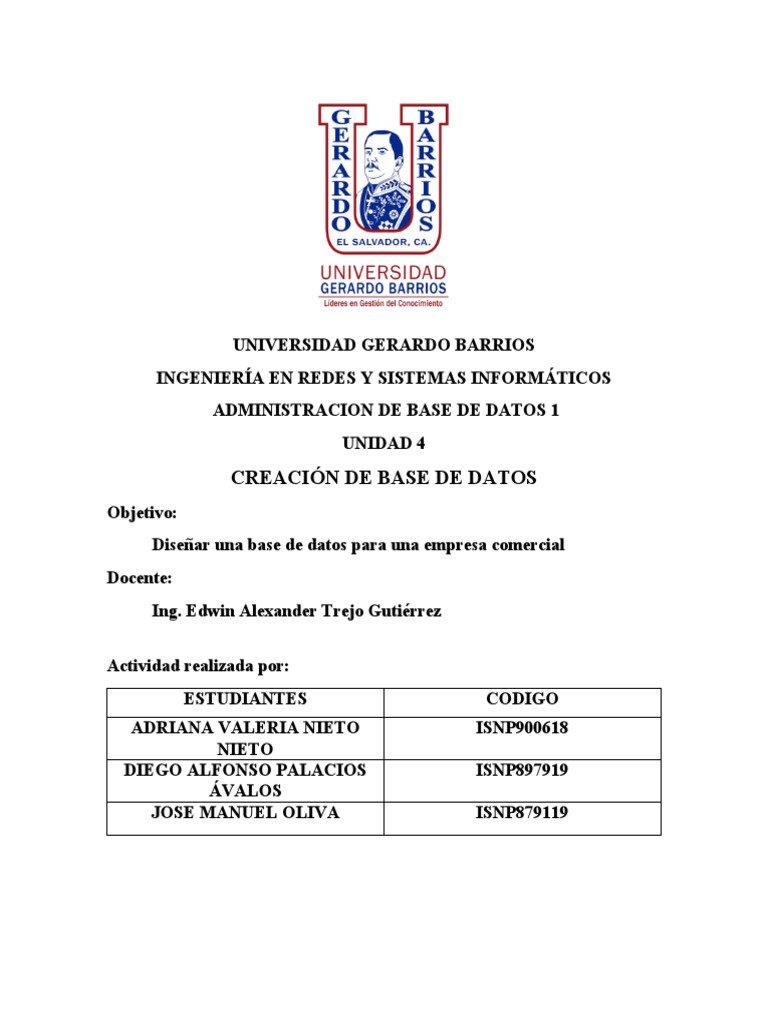 Tarea Final Base de Datos 1 | PDF | Bases de datos | Datos