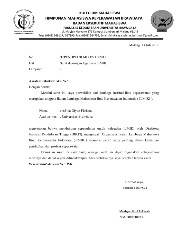 Format Surat Dukungan | PDF