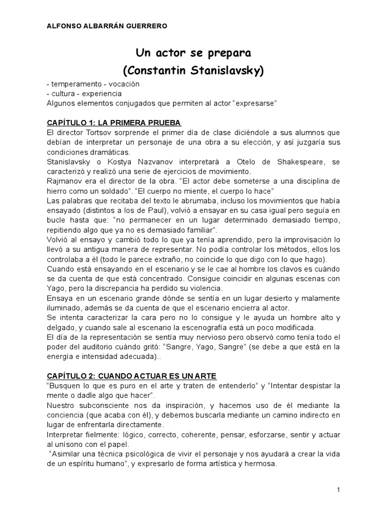 Un Actor Se Prepara - Stanislavsky | Descargar gratis PDF | Pensamiento ... Un Actor Se Prepara - Stanislavsky | Descargar gratis PDF | Pensamiento ...