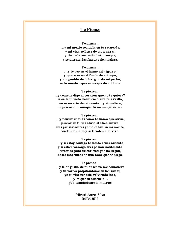 Te Pienso | PDF