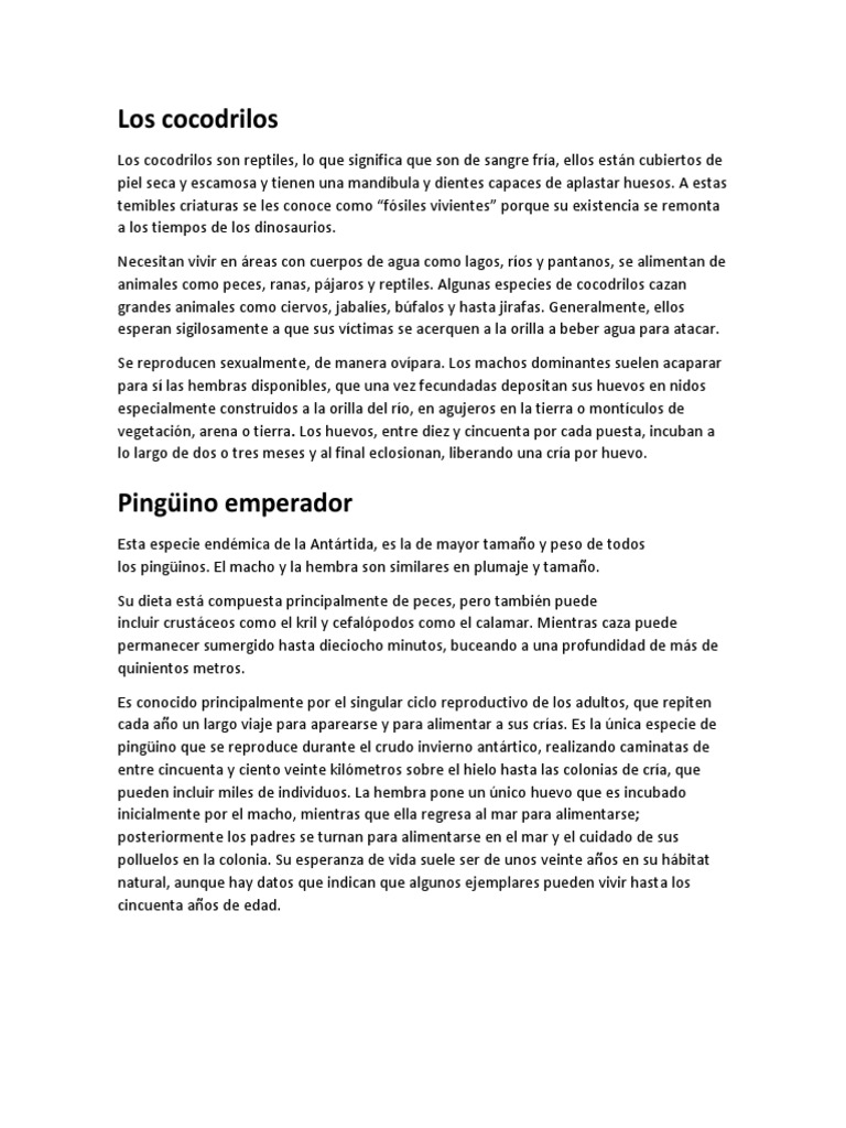 Los Cocodrilos | PDF | Organismos