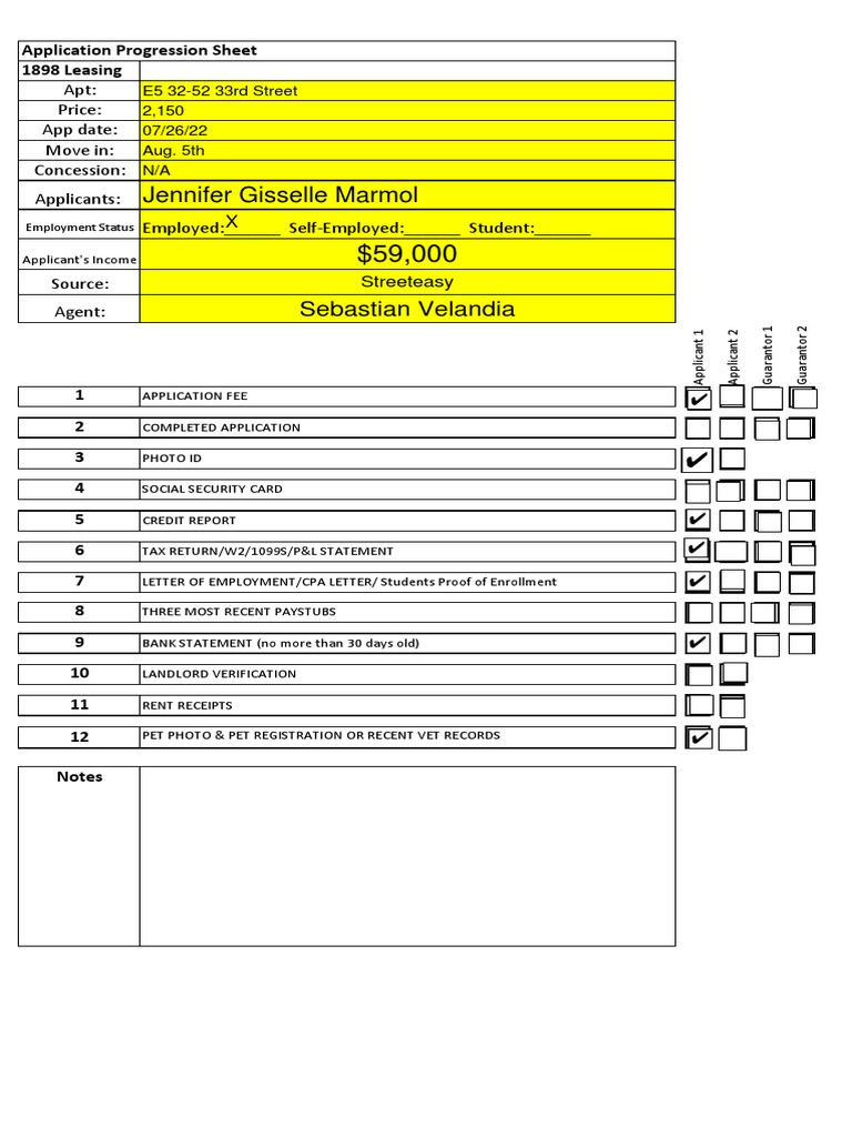 1898 Deal Checklist - Application E5 32-52 33rd Street MARMOL | PDF