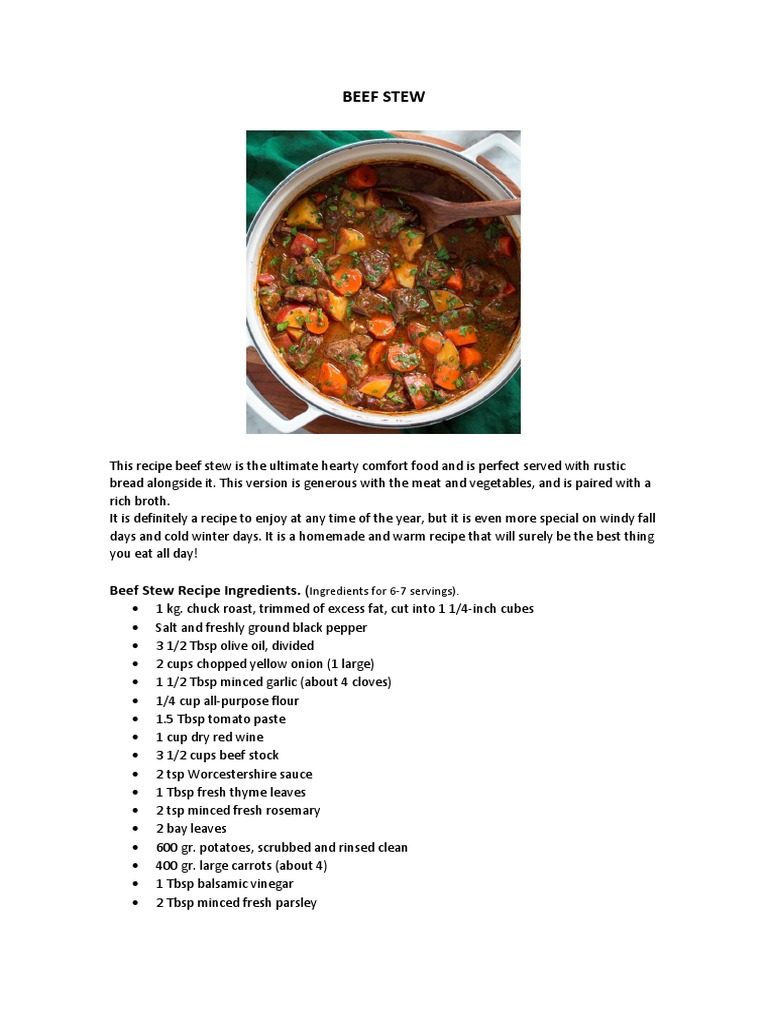 Beef Stew | PDF | Beef | Stew
