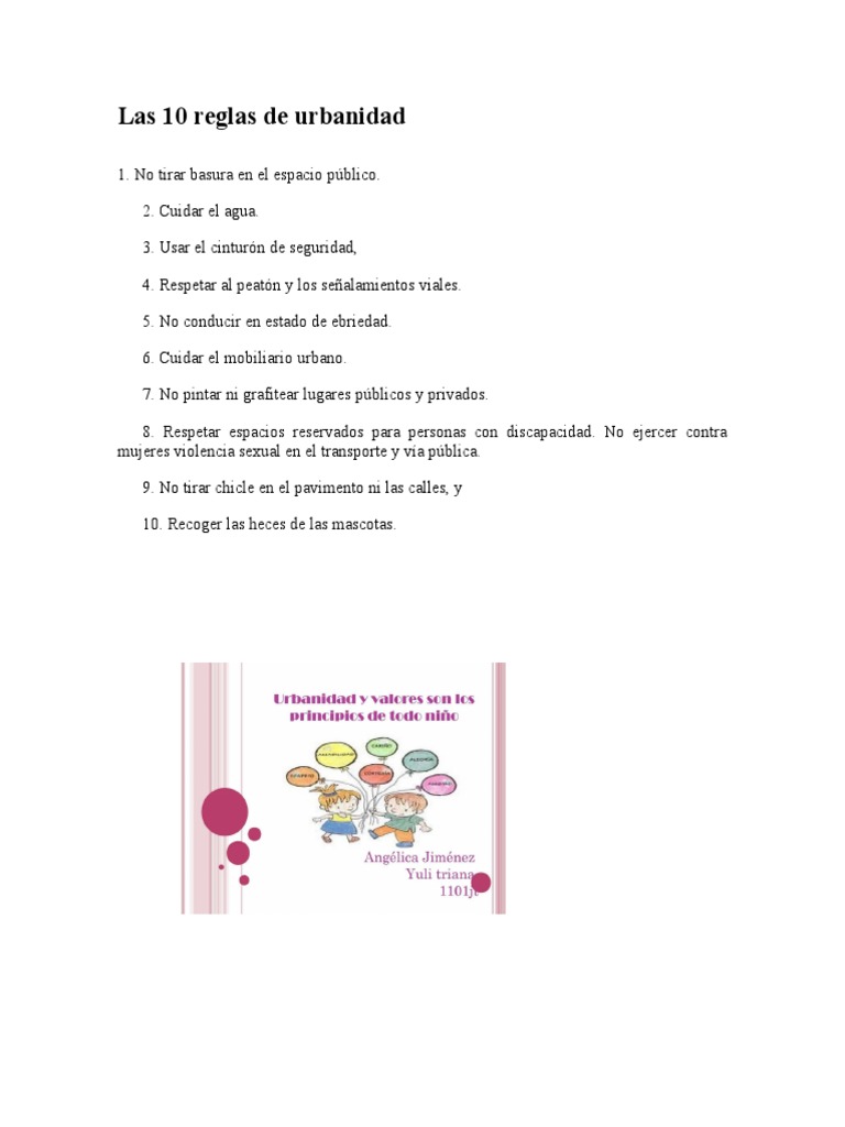 Las 10 Reglas de Urbanidad | PDF | Hospital