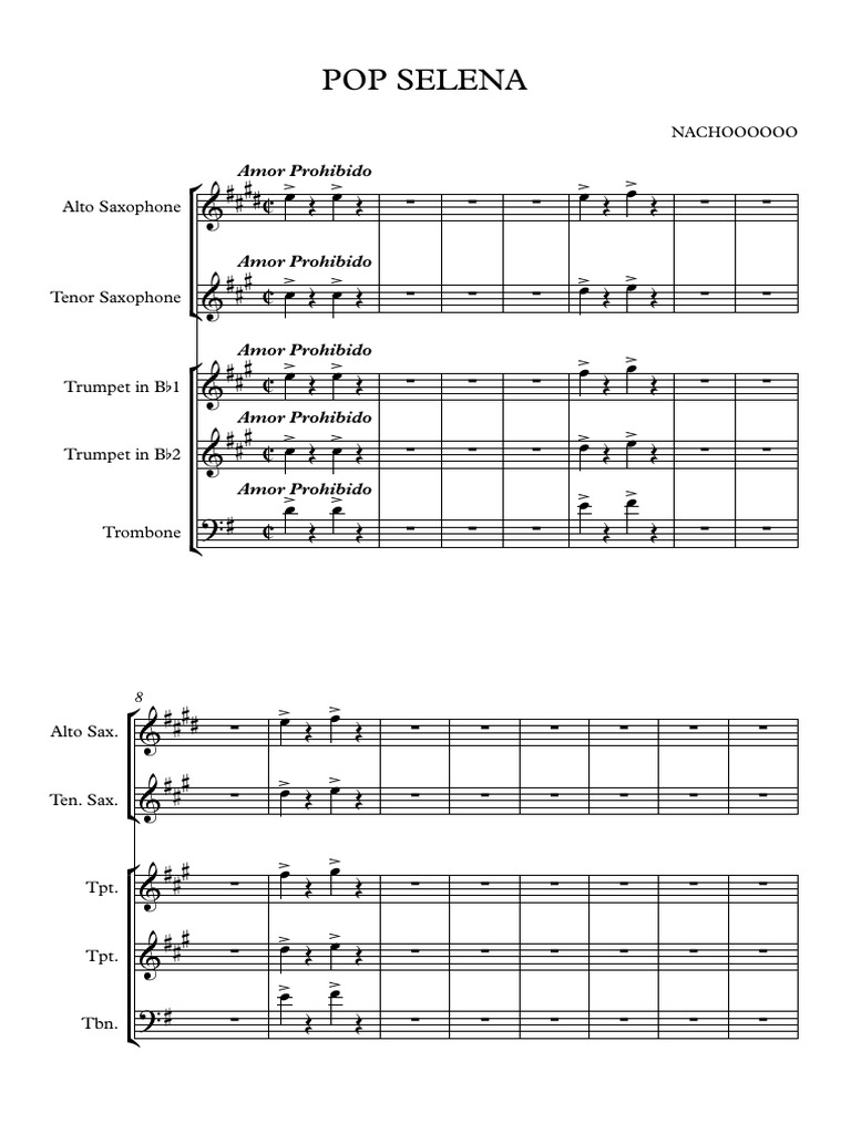 POP SELENA - Partitura Completa | PDF