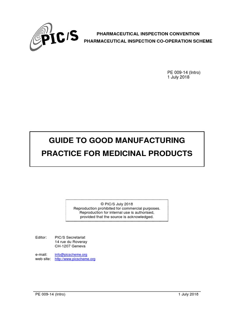 1-Guide To Good Manufacturing Practice For Medicinal Products ...
