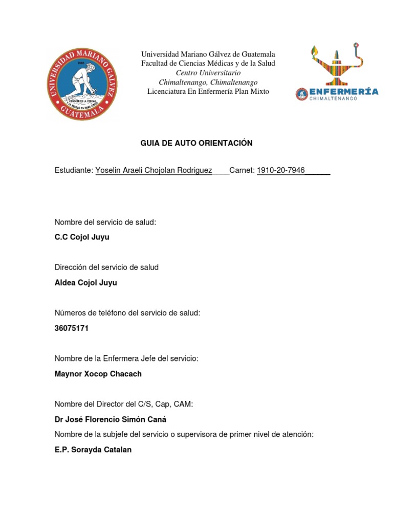 GUIA DE AUTO ORIENTACION Comunidad | PDF | Medicina | Especialidades Medicas