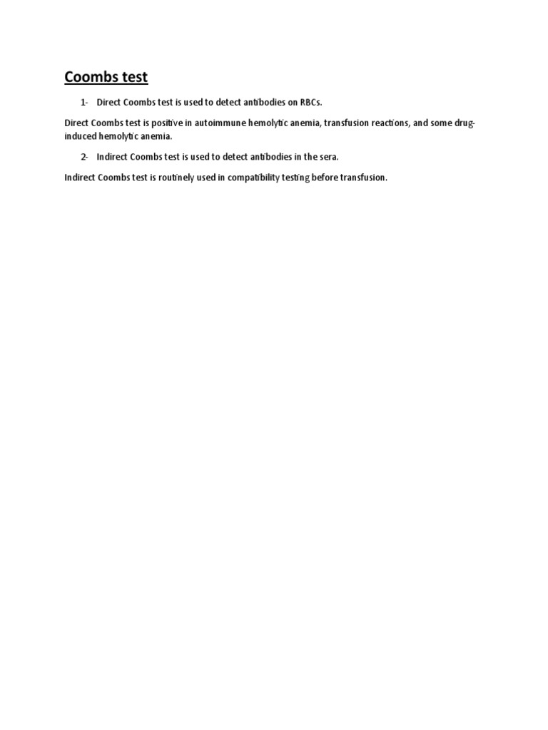 Coombs Test | PDF