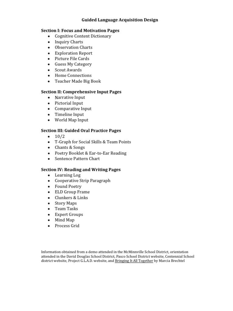 GLAD Activities | Download Free PDF | Educational Psychology | Writing