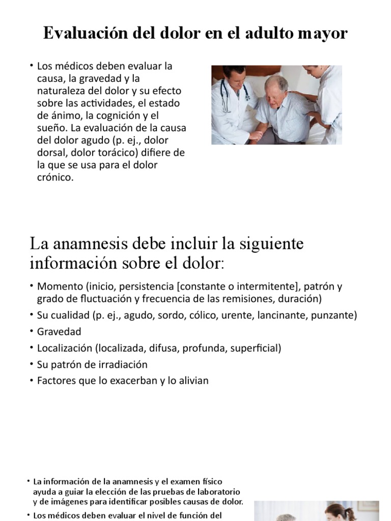 Evaluación Del Dolor en El Adulto Mayor | PDF | Dolor | Ansiedad